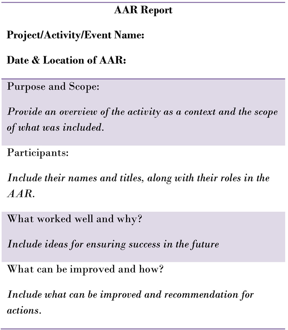 After Action Review Template HQ Printable Documents
