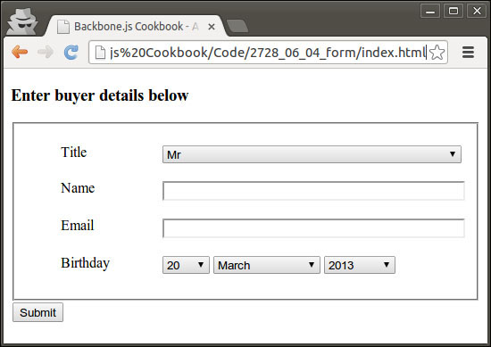 Backbone.js Cookbook