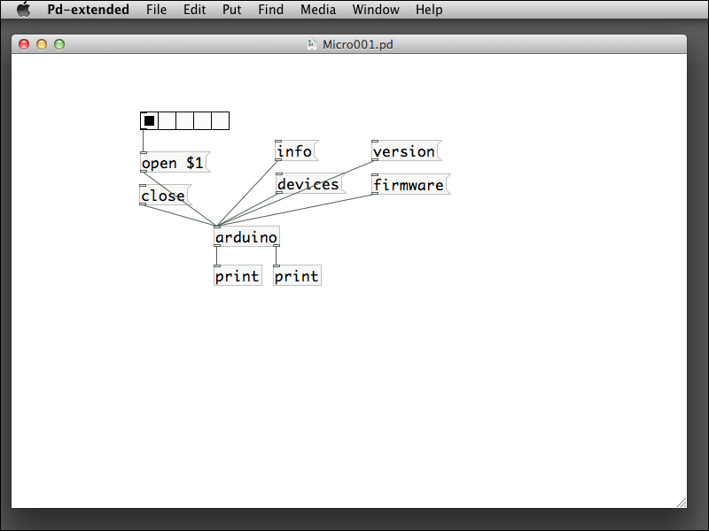 Interfacing with custom hardware through Arduino | Multimedia Programming with Pure Data