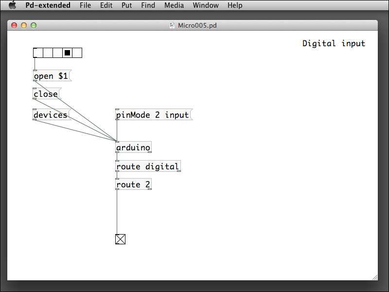 Interfacing with custom hardware through Arduino | Multimedia Programming with Pure Data