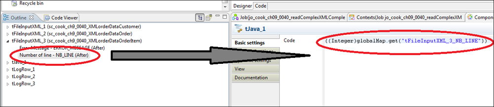 Dragging component globalMap variables | Talend Open Studio Cookbook
