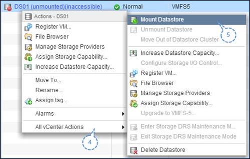 Mounting a VMFS datastore | VMware vSphere 5.5 Cookbook