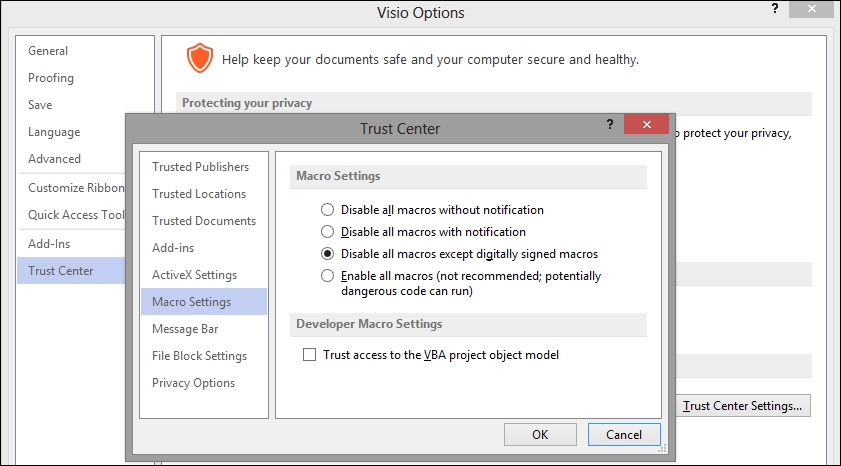 Using a digital certificate | Microsoft Visio 2013 Business Process ...