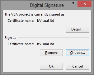 Using a digital certificate | Microsoft Visio 2013 Business Process ...