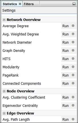 5. Running Metrics, Filters, and Timelines | Gephi Cookbook