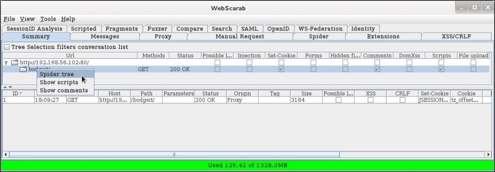 Using WebScarab | Kali Linux Web Penetration Testing Cookbook