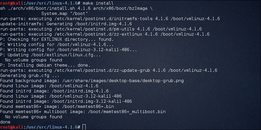 Installing and booting from a kernel | Practical Linux Security Cookbook