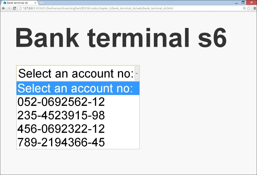 Spiral 6 – working with a list of bank accounts | Learning Dart ...