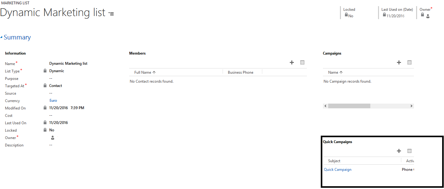 Quick campaigns | Mastering Microsoft Dynamics CRM 2016
