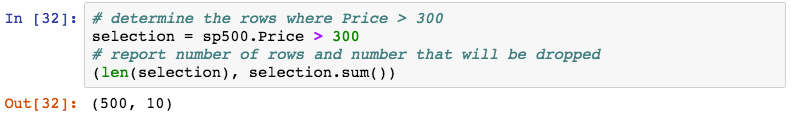 Removing Rows Using Boolean Selection Learning Pandas