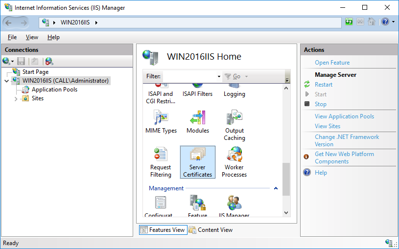 Installing SSL | Microsoft IIS 10.0 Cookbook