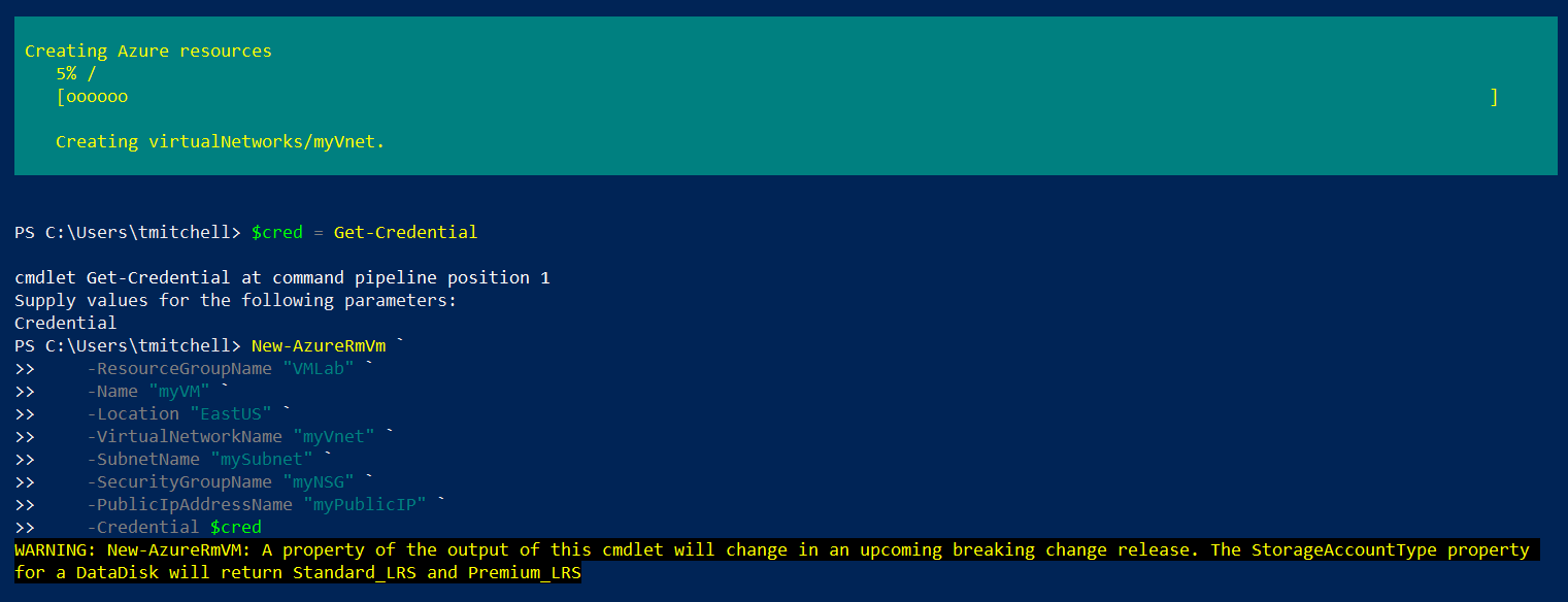 Deploying A Virtual Machine VM Azure PowerShell Quick Start Guide