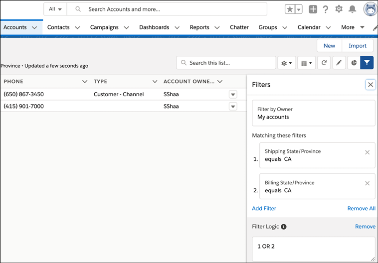 Using list views | Salesforce for Beginners - Second Edition