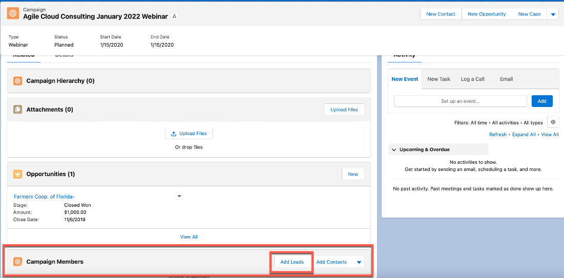 Adding campaign members | Salesforce for Beginners - Second Edition