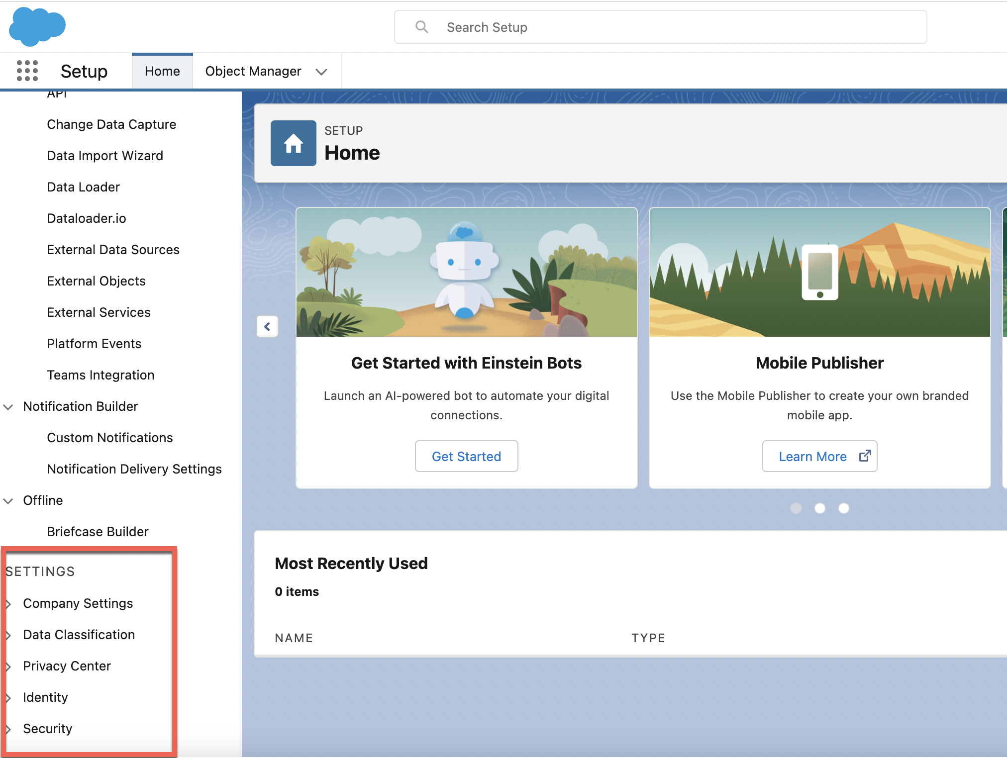The Settings Section Salesforce For Beginners Second Edition