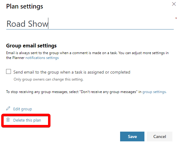 Deleting a plan | Microsoft Office 365 and SharePoint Online Cookbook ...