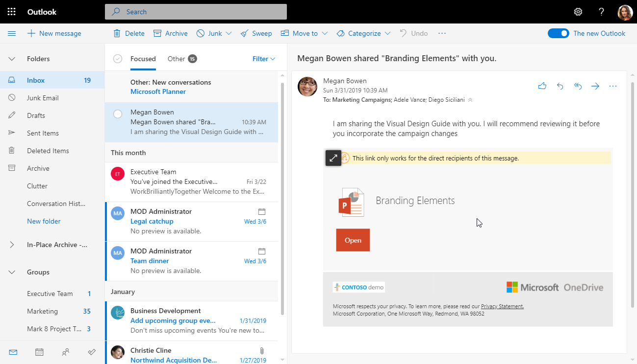 Sharing a document | Microsoft Office 365 and SharePoint Online ...