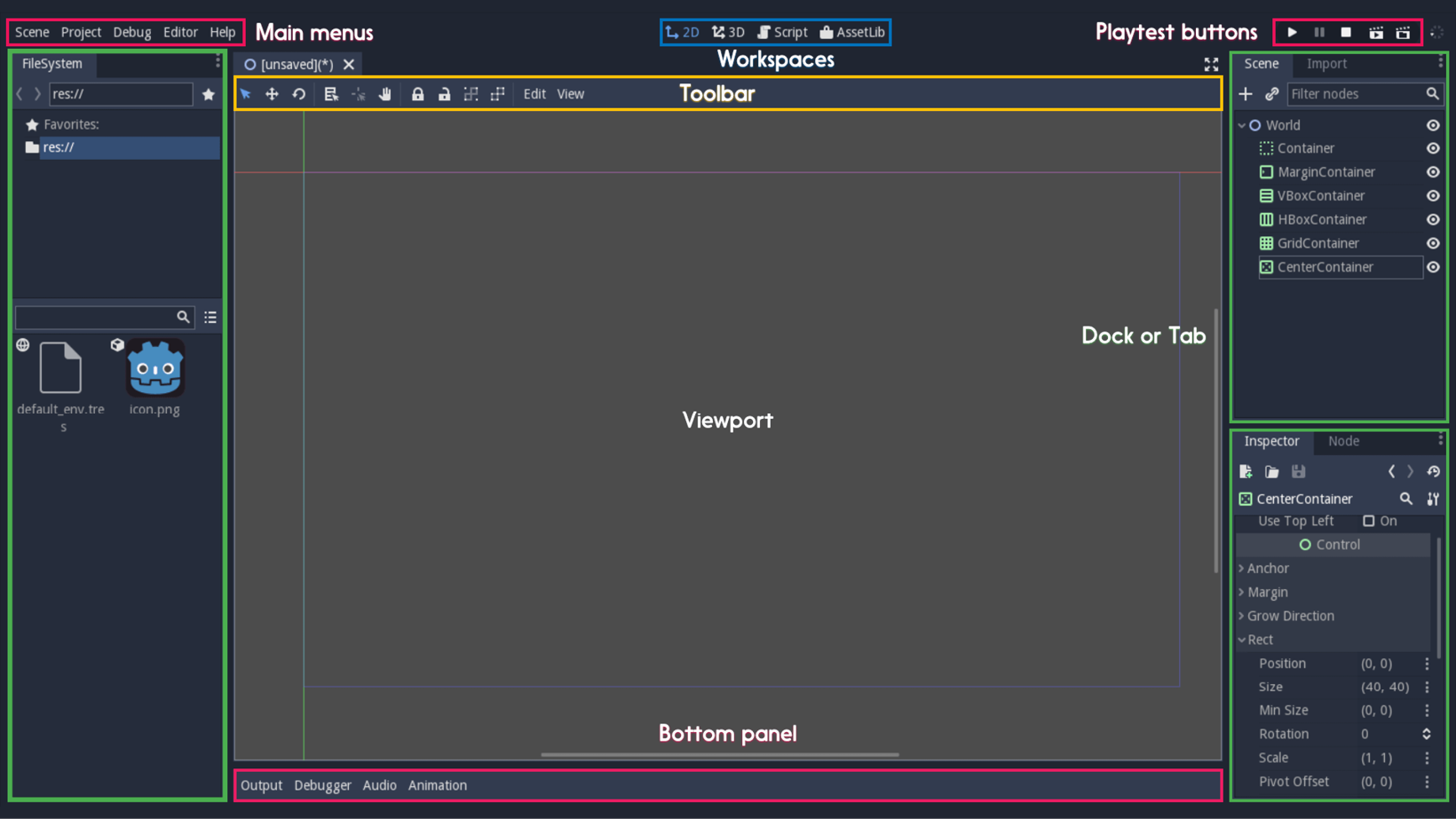 Exploring the Godot Engine Interface | Godot 4 for Beginners