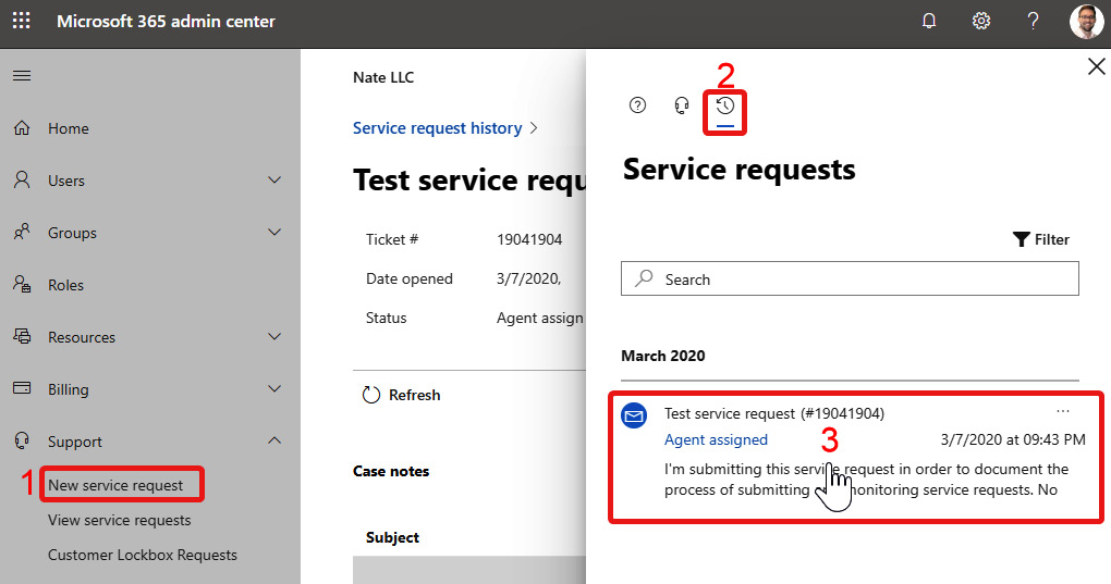 Monitoring service request status | Microsoft Office 365 Administration ...
