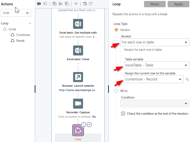 Looping Through Each Row And Column Robotic Process Automation Projects