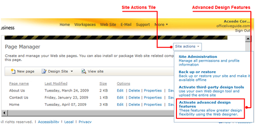 Setting Page Display Options | Microsoft Office Live Small Business ...