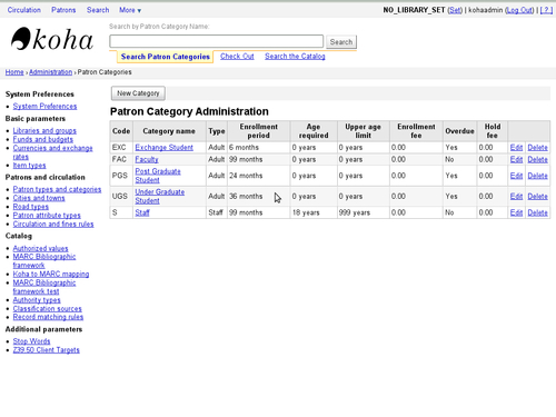 Configuring the Circulation Module | Koha 3 Library Management System