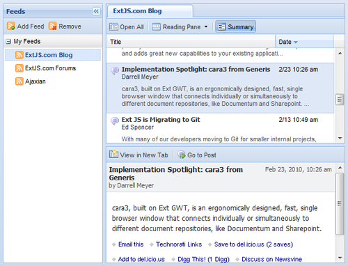 Oracle Application Express 4.0 with Ext JS