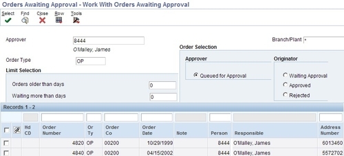Processing Special Orders and Approvals | Oracle JD Edwards ...