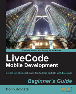 Time for action – making and navigating between cards | LiveCode Mobile Development Beginner's Guide
